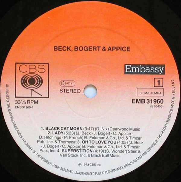 Beck, Bogert & Appice by Beck, Bogert & Appice - Groovierecords.com ...