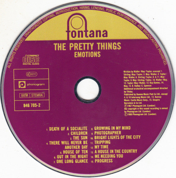 Emotions by Pretty Things, The - Groovierecords.com – Groovie Records
