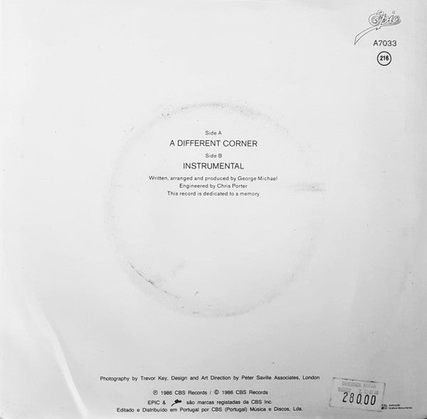 A Different Corner by George Michael - Groovierecords.com – Groovie Records