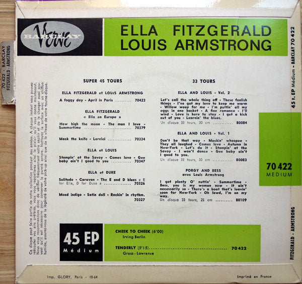 Ella Fitzgerald And Louis Armstrong Cheek To Cheek