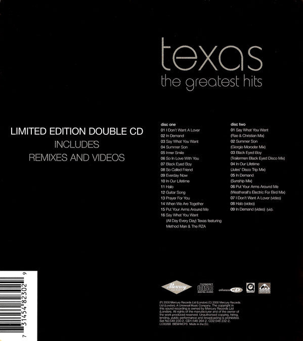 The Greatest Hits by Texas - Groovierecords.com – Groovie Records