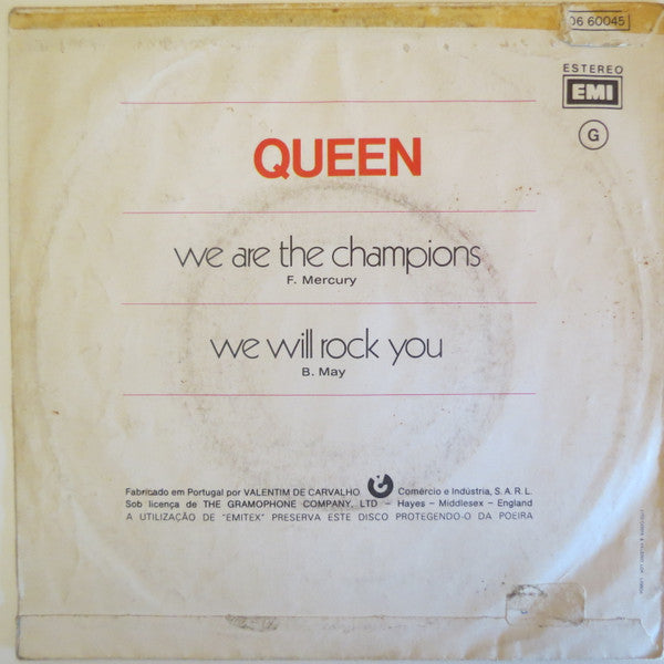 We Are The Champions / We Will Rock You by Queen - Groovierecords.com ...